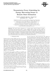 Transmission Power Scheduling for Energy Harvesting Sensor in Remote State Estimation - MURAL ...